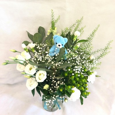 Baby Boy Vase Arrangement – buy online or call 01353 721336